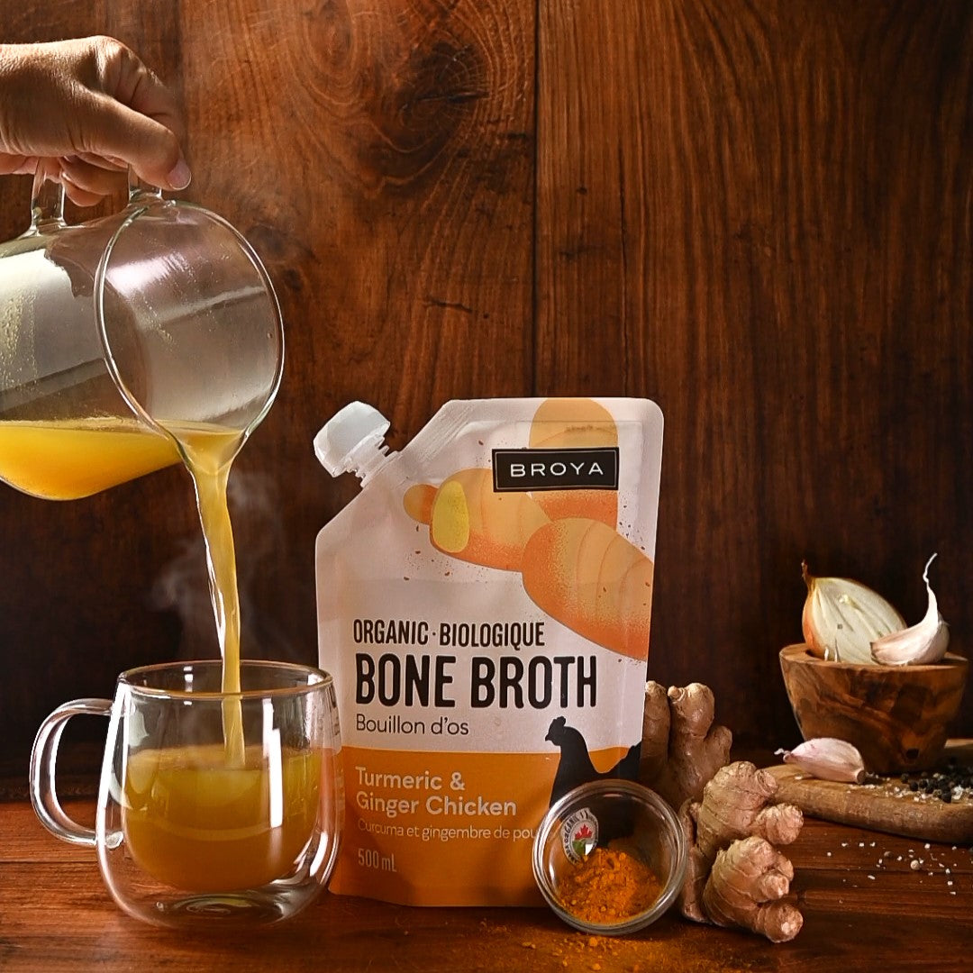 Organic Canadian Turmeric & Ginger Chicken Bone Broth | Broya